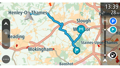 Navigating using a saved route