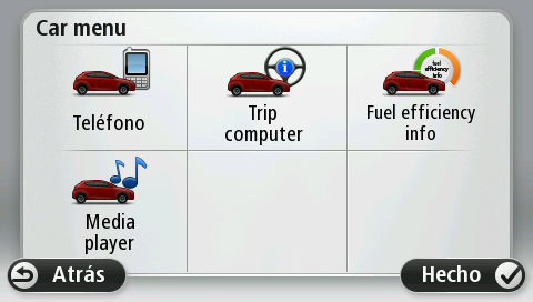 Menú de automóvil